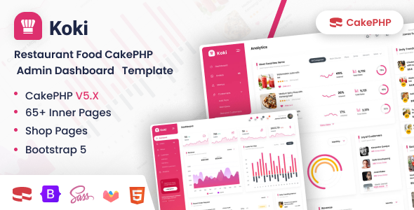 Koki - Cakephp Restaurant Food Admin Dashboard Template